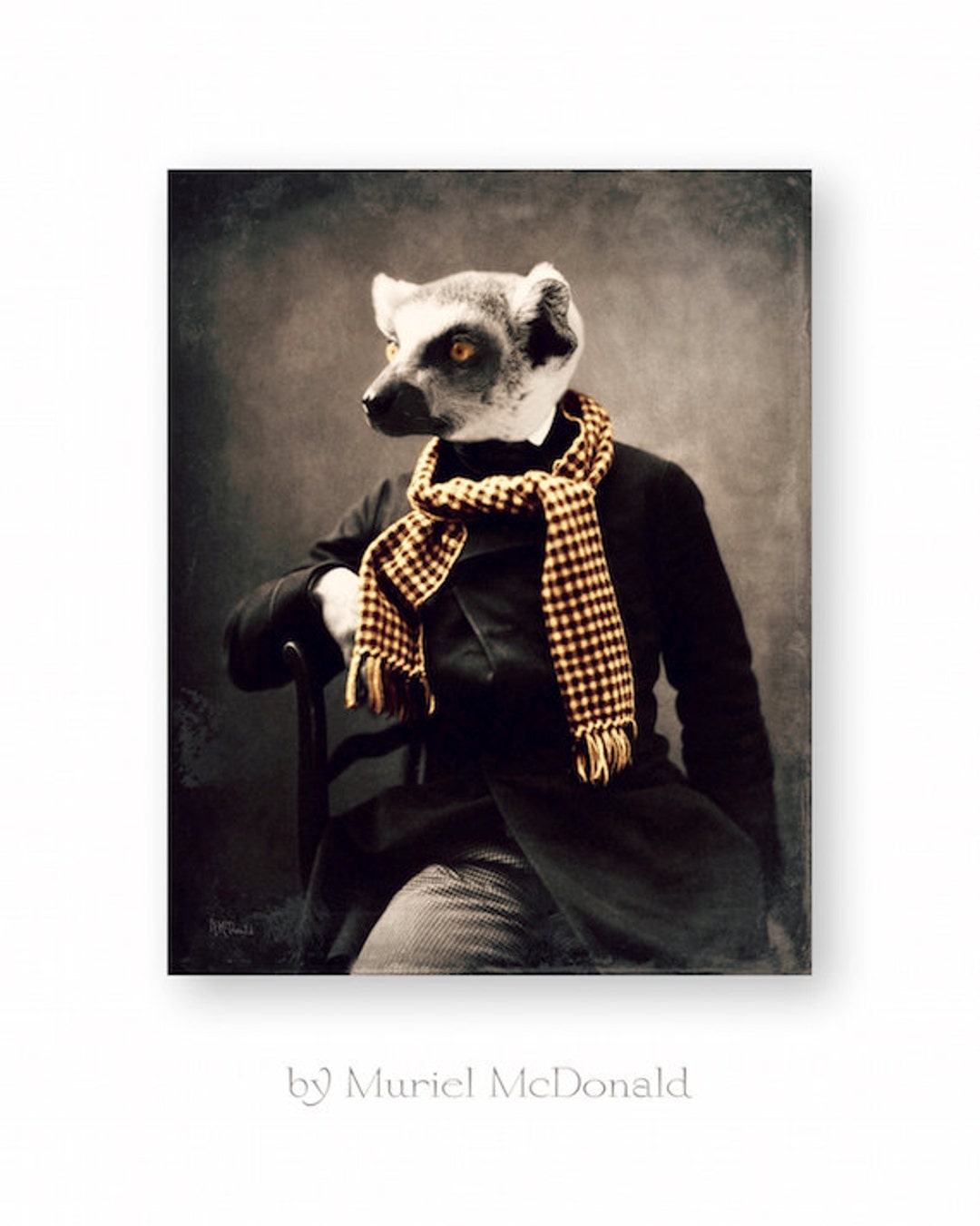 Lemur Wall Art, Anthropomorphic Wall Decor, Home Decor, Art Print ...
