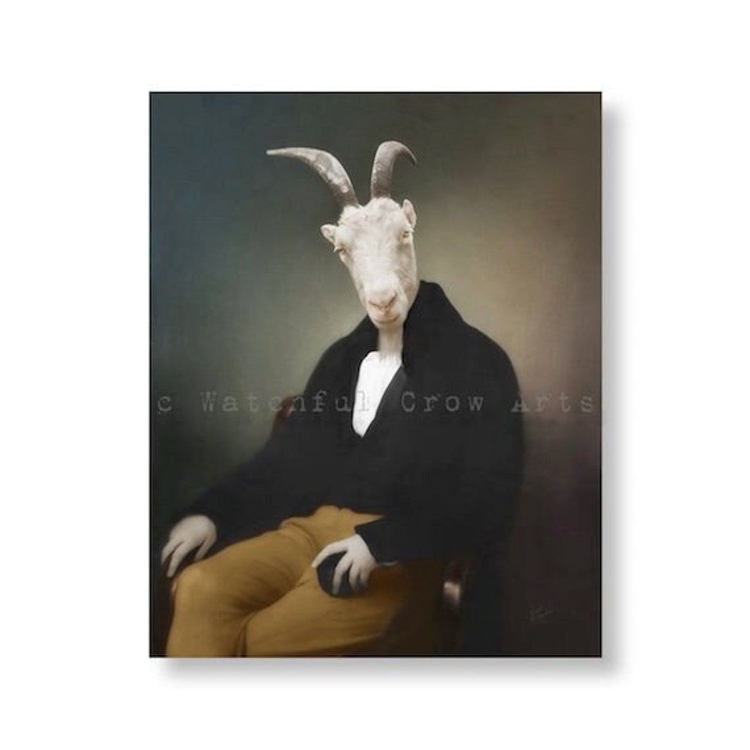 Goat Art Print Farmhouse Wall Decor Rustic Home Wall Decor Animal Art ...