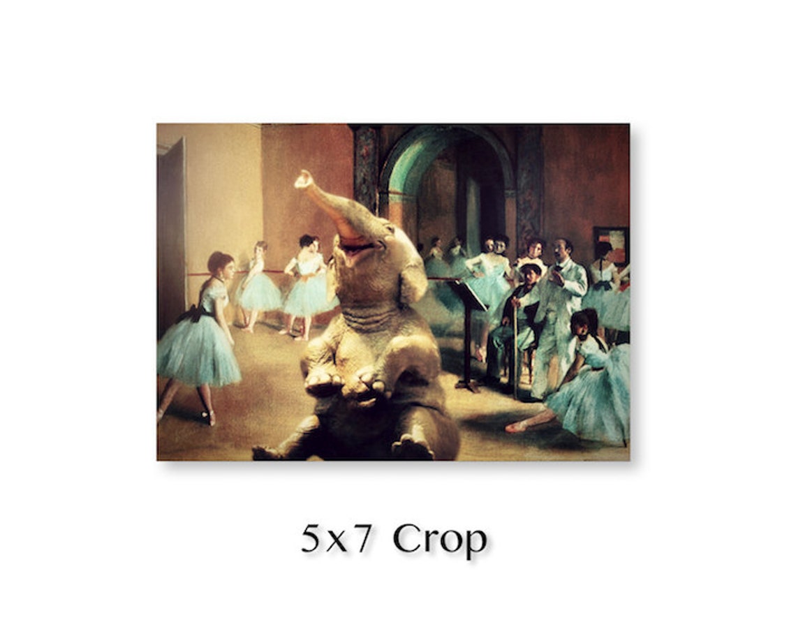 Elephant Gifts Mixed Media Collage Elephant Art Nursery Decor | Etsy