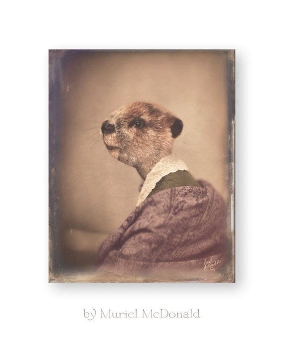 Beaver Art Print Animal Art Anthropomorphic Animals in Clothes | Etsy