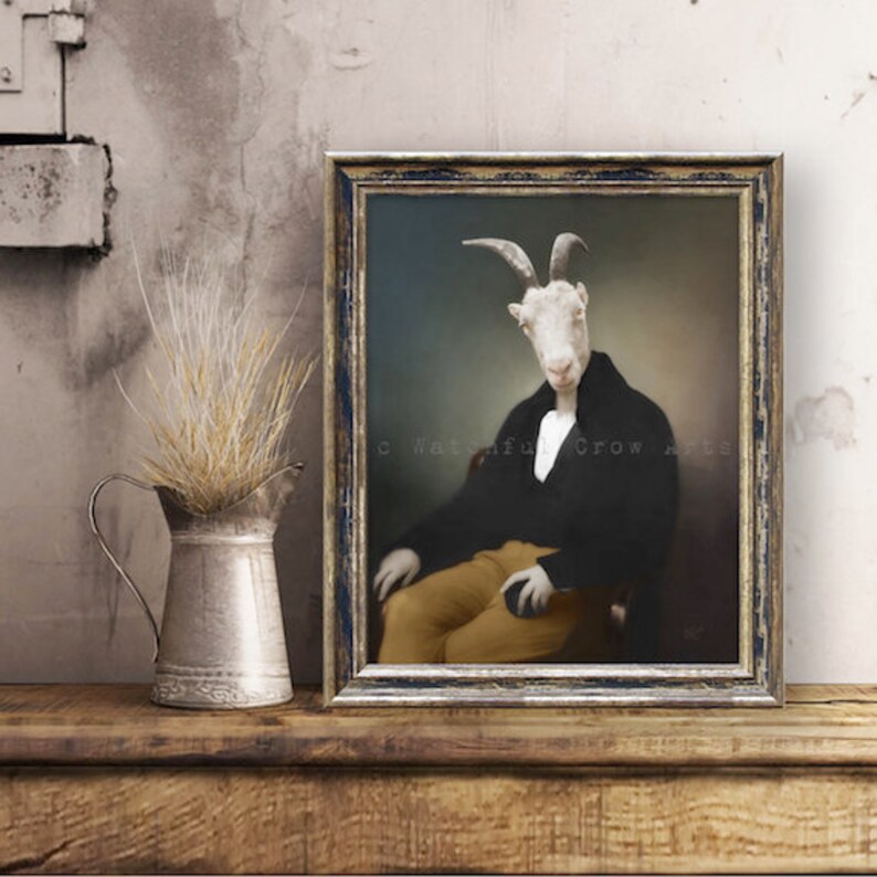 Goat Art Print Farmhouse Wall Decor Rustic Home Wall Decor | Etsy
