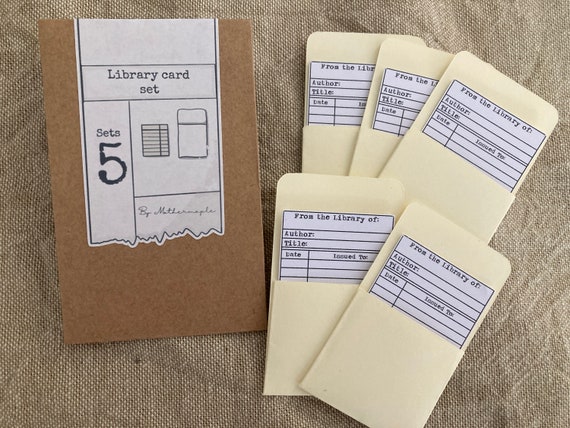 Paper Library Card and Pocket set Paper & Party Supplies etna.com.pe