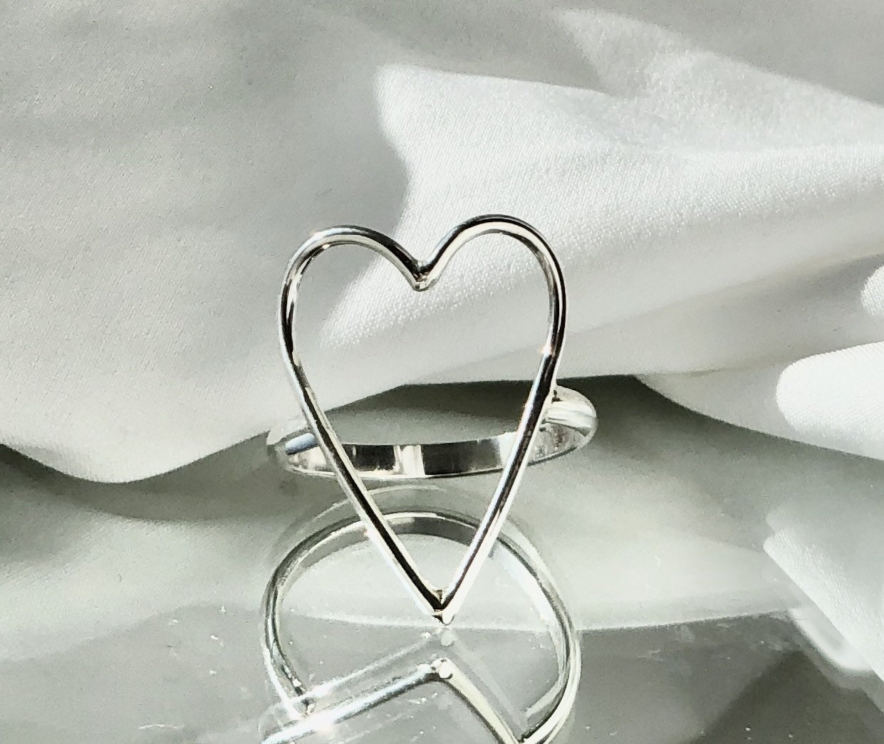 Sterling Silver Heart Ring - Etsy