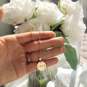 11:11 Gold Filled / Silver Angel Number, Necklace With Zirconia / 14k ...