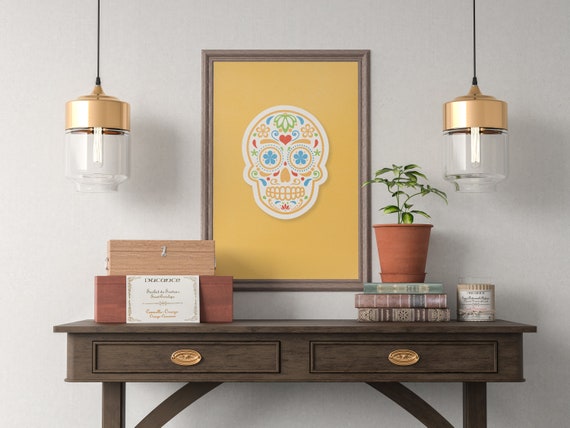 Sugar Skull Poster Printable Wall Art Instant Digital | Etsy