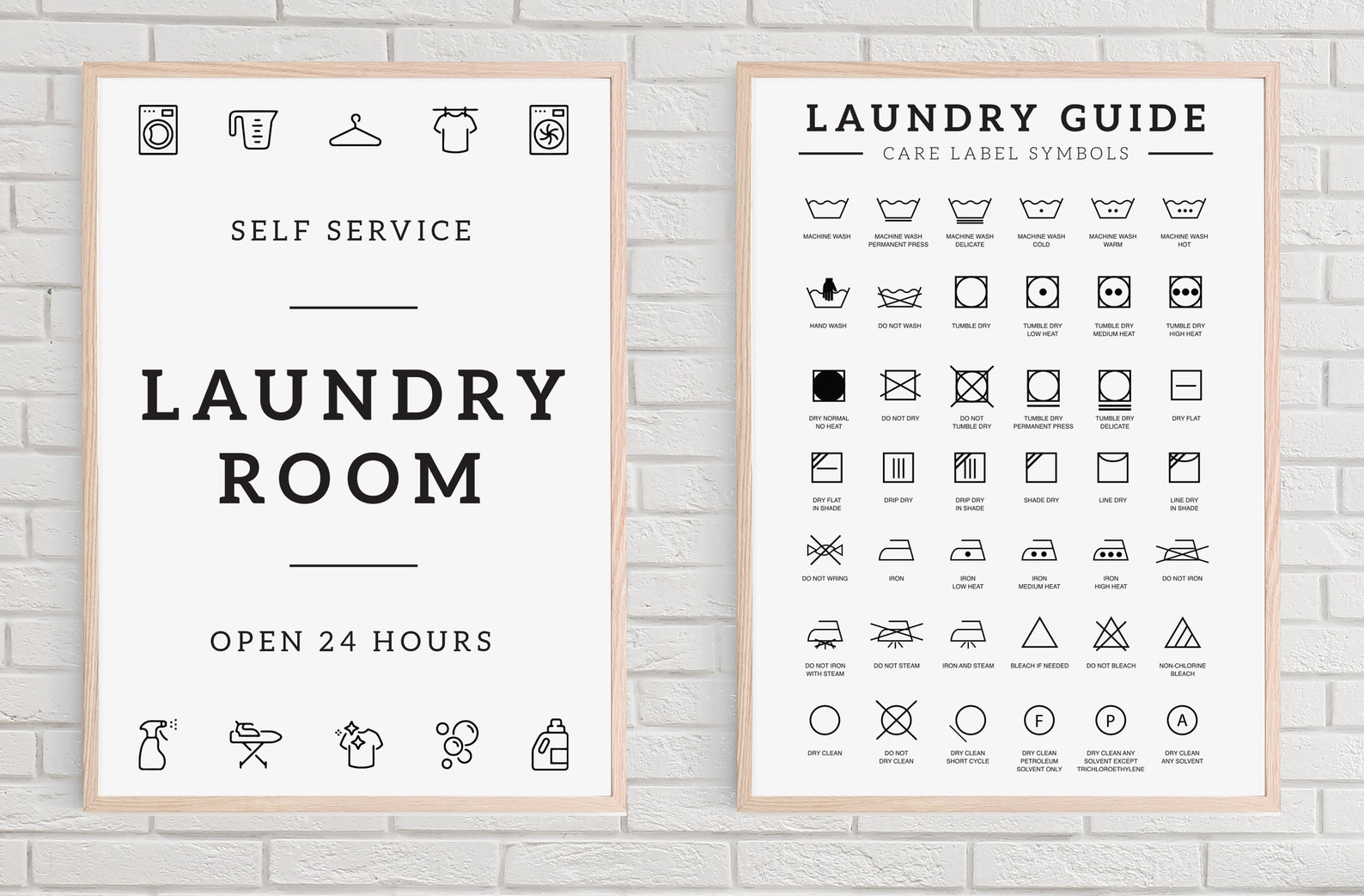 Laundry Symbols Poster - Digital Download - Etsy