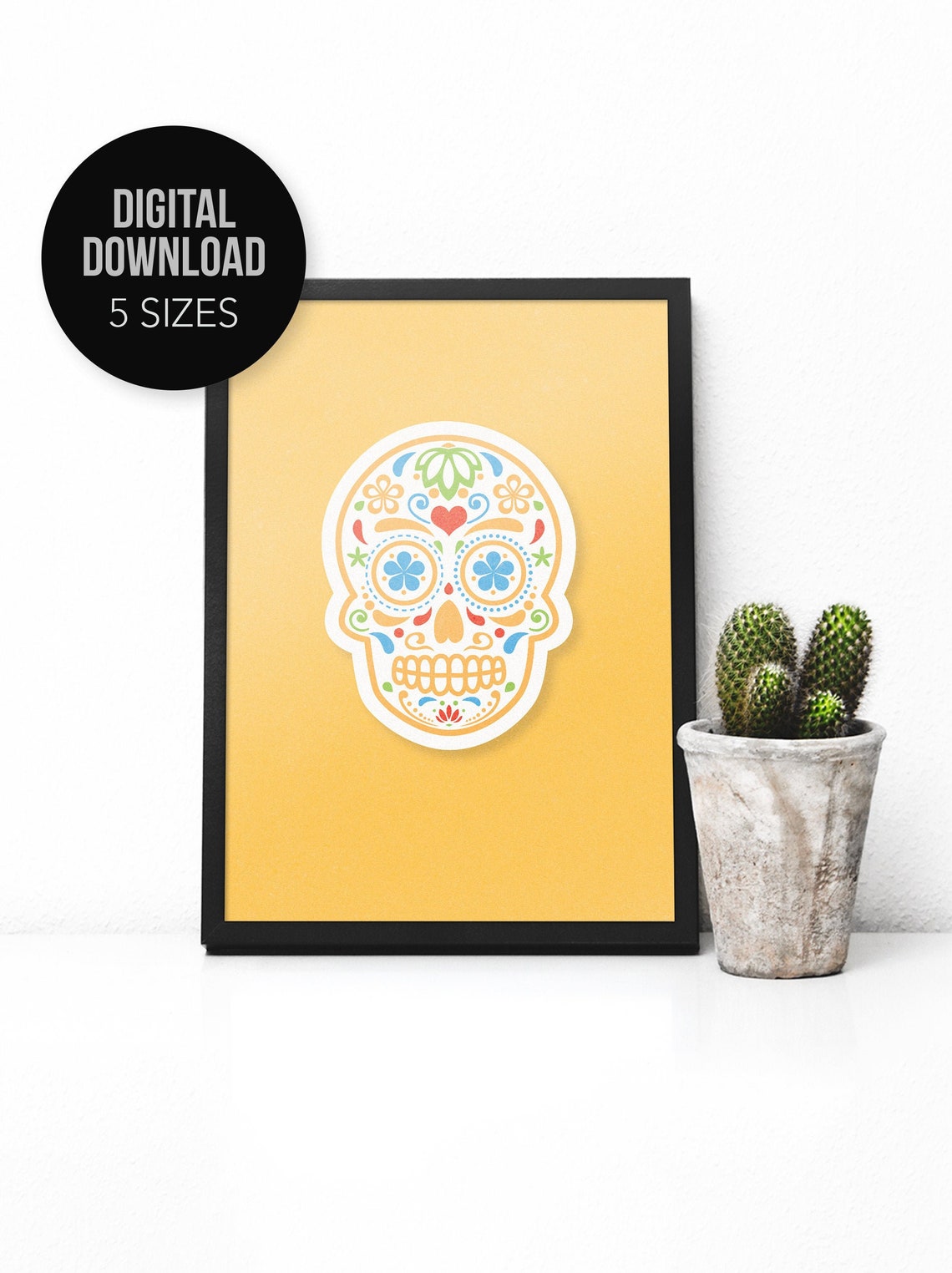 Sugar Skull Poster - Printable Wall Art - Instant Digital Download - Etsy