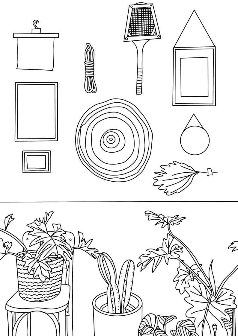 5 Printable Adult Colouring Pages, Boho, Nordic Interior, Coloring Page ...