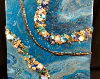 Embellished Geode Acrylic Pour Painting Sealed With Resin - Etsy