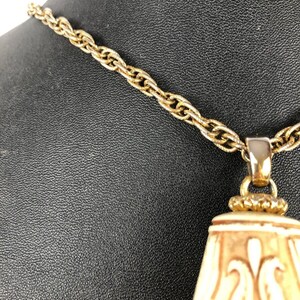 60's Crown Trifari Marco Polo Carved Lucite Long Tassel Necklace ...
