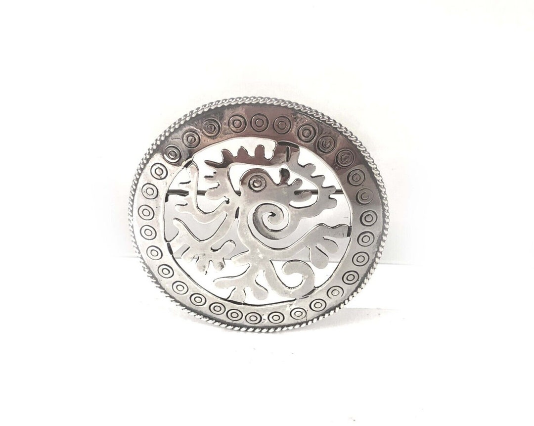 Aztec Ozomatli Monkey Sterling Silver 925 Taxco Pin Brooch 1.75 Pre ...