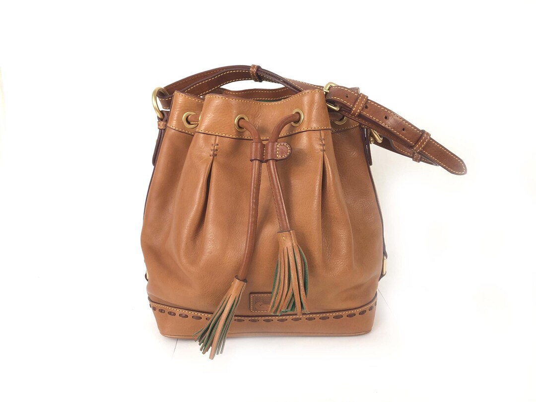 Dooney & Bourke Florentine Leather Drawstring Bucket Bag With Double ...