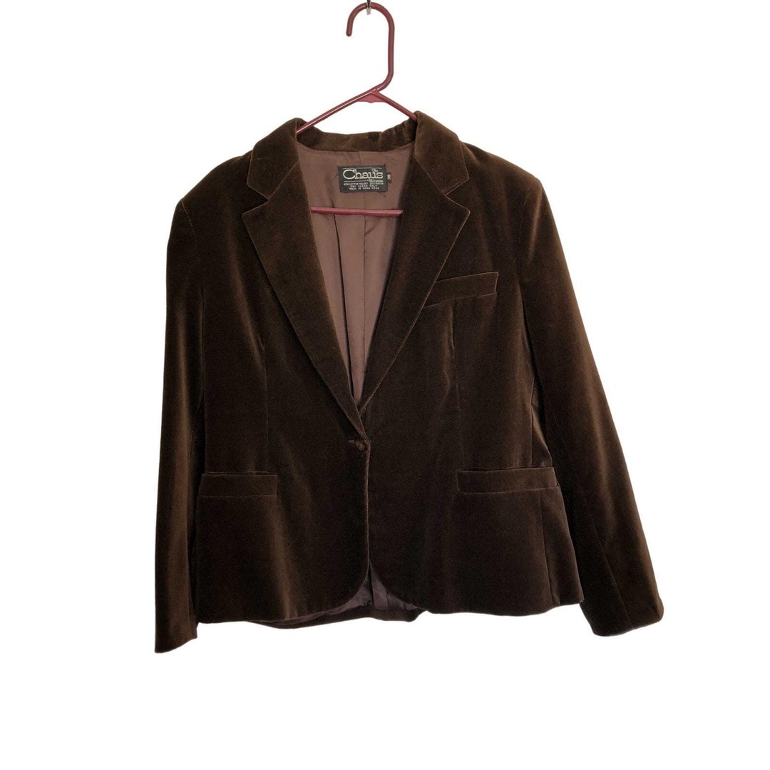 Vintage 70's the Chaus Woman Brown Velvet Short Sports Jacket Blazer 38 ...