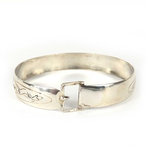 CMC Buckle Sterling Silver Vintage Bangle Bracelet Pre-owned Fine ...