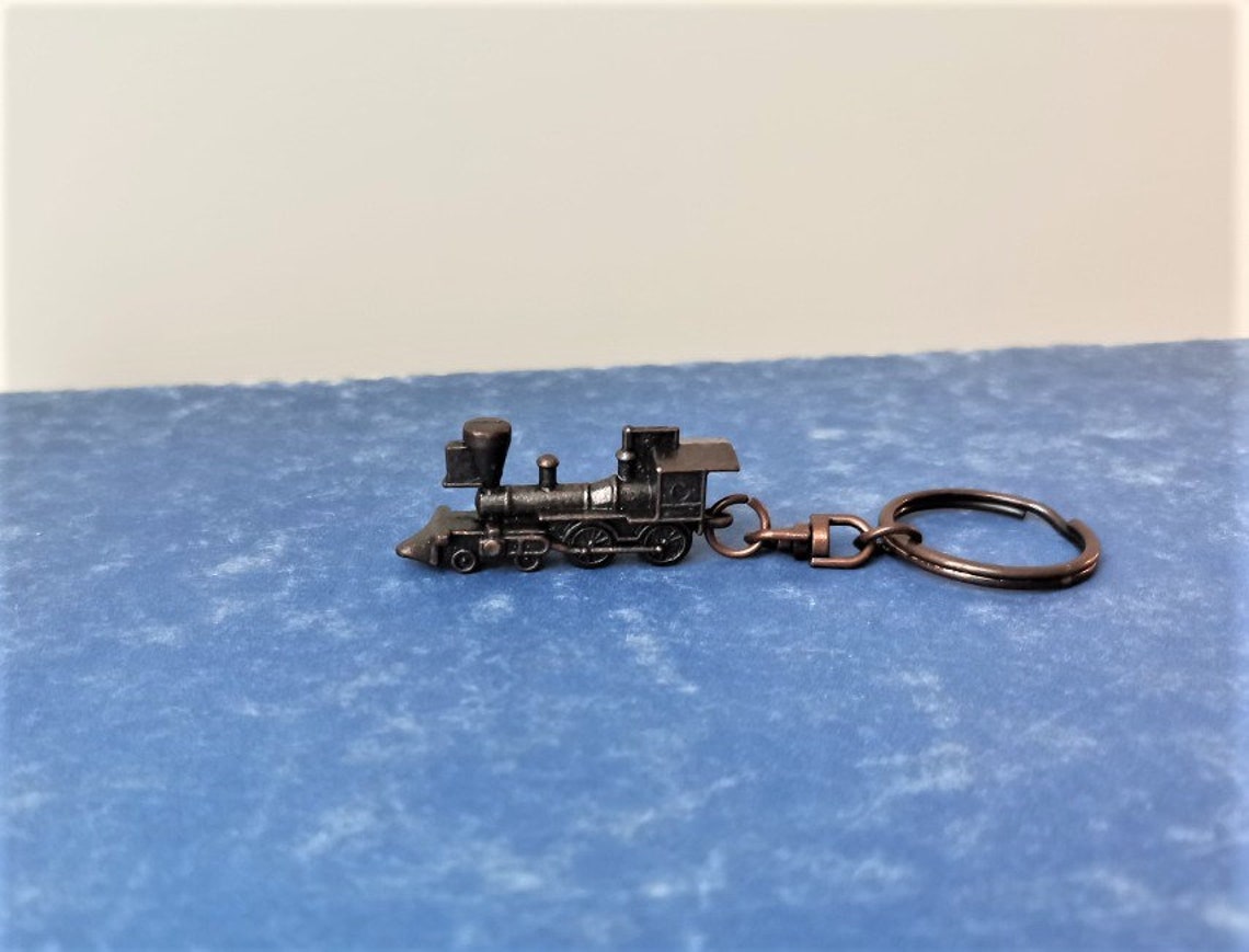 Vintage Locomotive Key Ring Brass-copper Oxidised Locomotive - Etsy