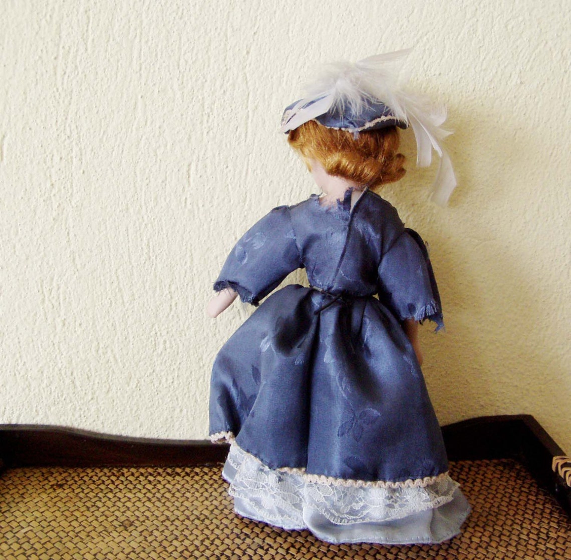 Vintage Doll in Blue Dress Vintage Red Haired Doll in Satin - Etsy