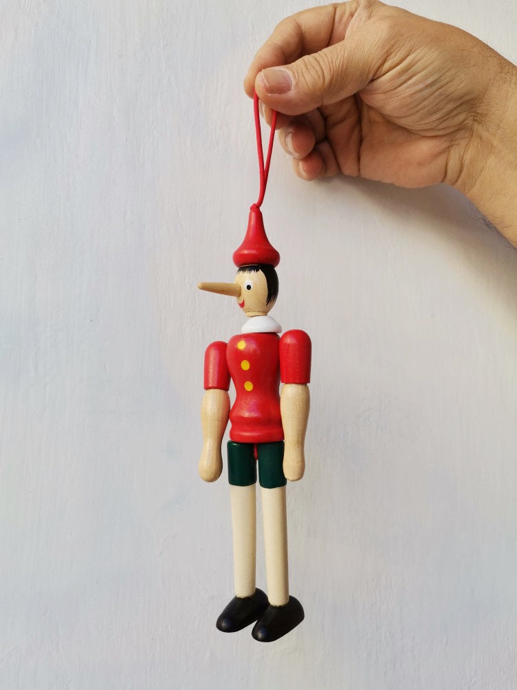 Wooden Pinocchio Figurine Vintage Pinocchio Toy With Movable - Etsy