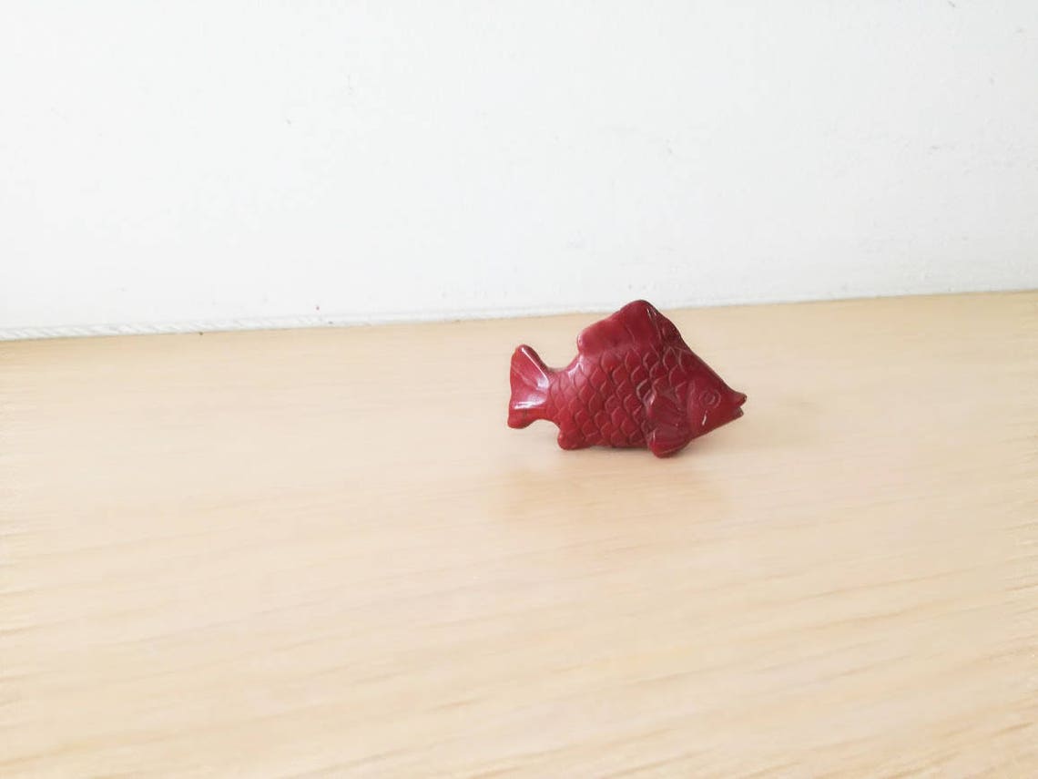 Vintage Fish Miniature Jasper Fish Berry Red Serjeant Major - Etsy