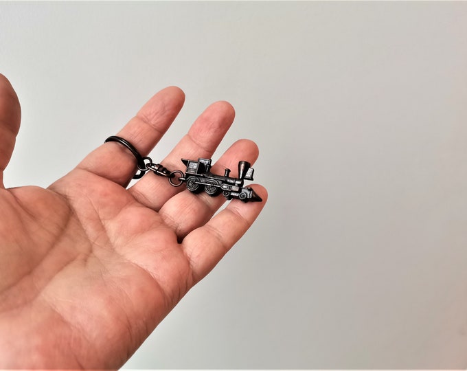 Vintage Locomotive Key Ring, Brass-copper Oxidised Locomotive Miniature ...