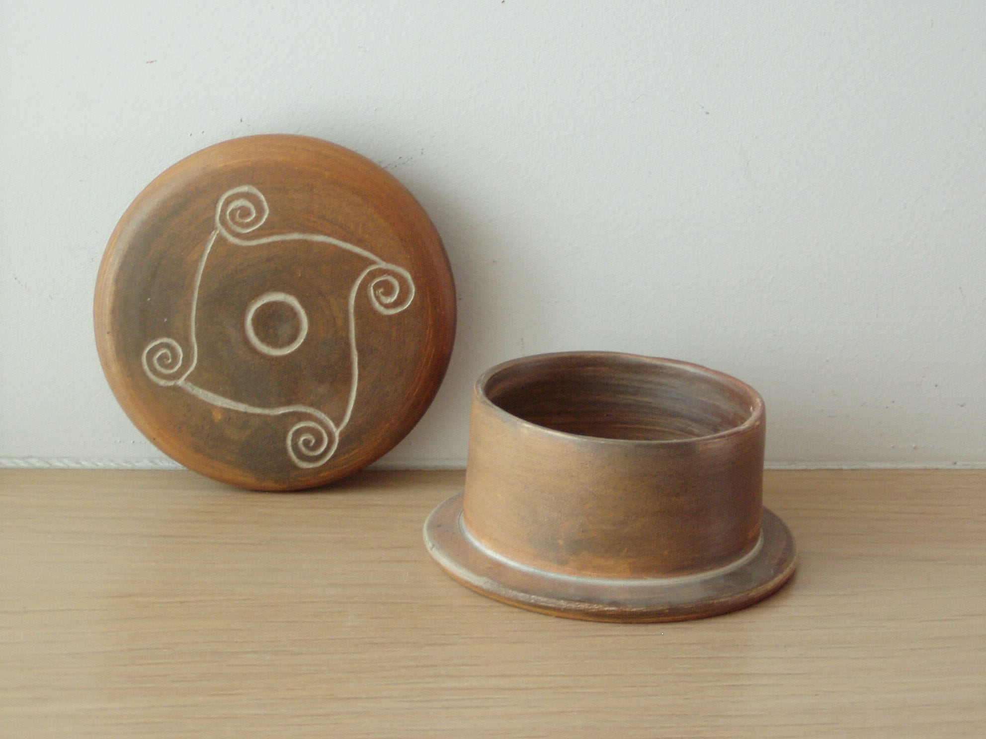 Vintage Ceramic Box, Ancient Greek Style Ceramic Jar, Round Ceramic ...