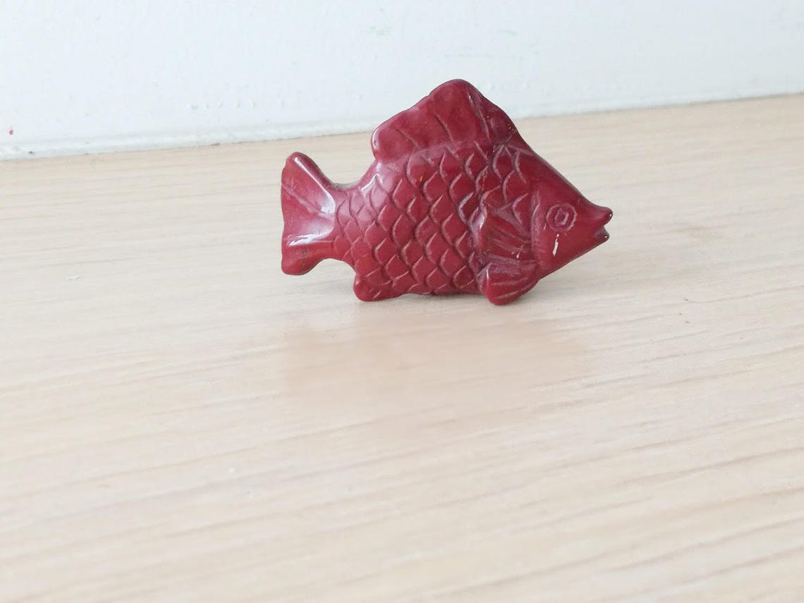 Vintage Fish Miniature Jasper Fish Berry Red Serjeant Major - Etsy
