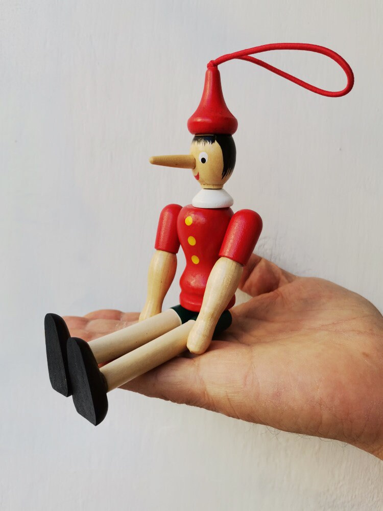 Wooden Pinocchio Figurine Vintage Pinocchio Toy With Movable - Etsy