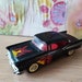 Black Car Toy, Vintage Chevy Car Toy, Flames Decorated Car Miniature ...