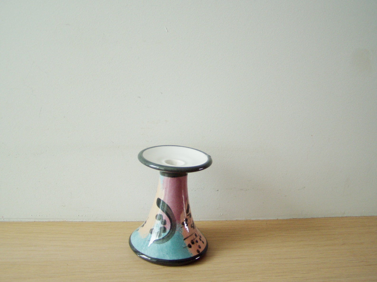 Vintage Ceramic Candlestick, Modern, Ceramic, Multi Color, Candle ...