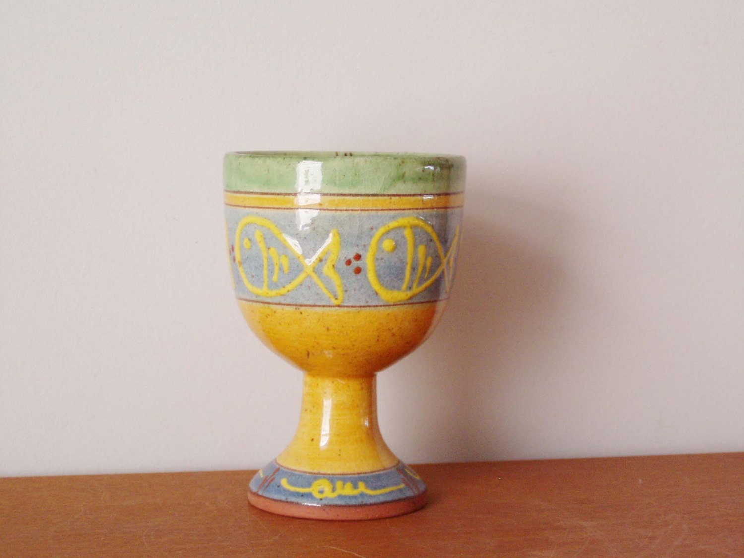 Vintage Ceramic Goblet Greek Earthenware Ceramic Goblet - Etsy