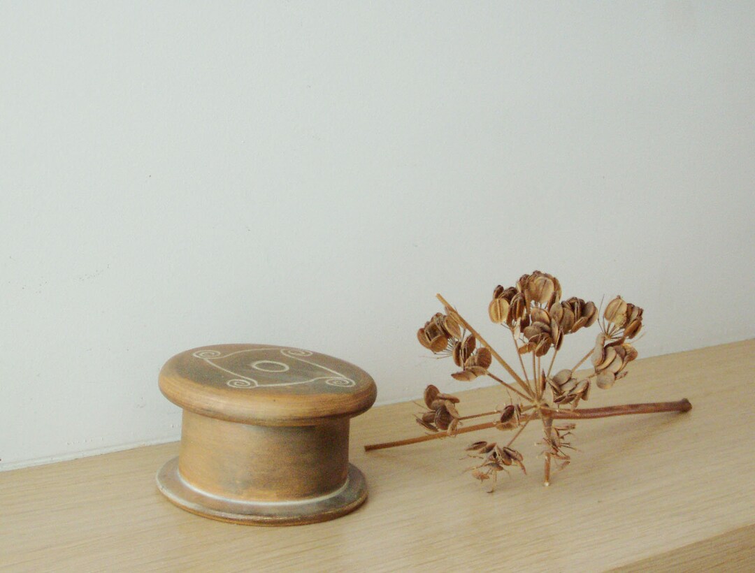 Vintage Ceramic Box, Ancient Greek Style Ceramic Jar, Round Ceramic ...