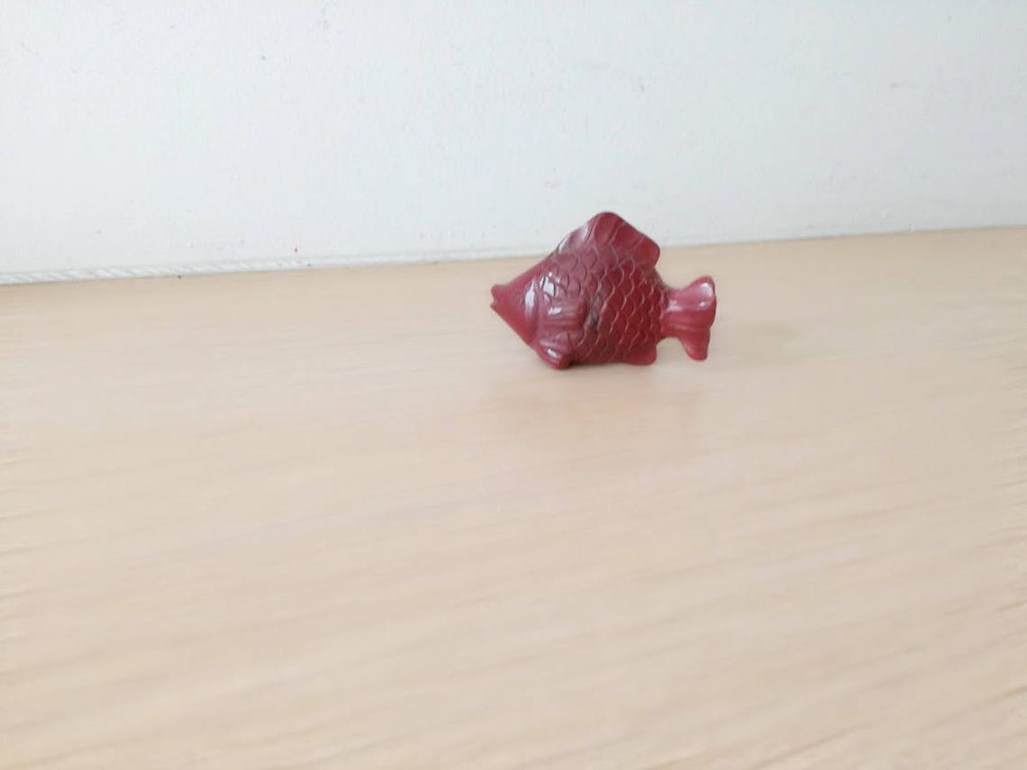 Vintage Fish Miniature Jasper Fish Berry Red Serjeant Major - Etsy