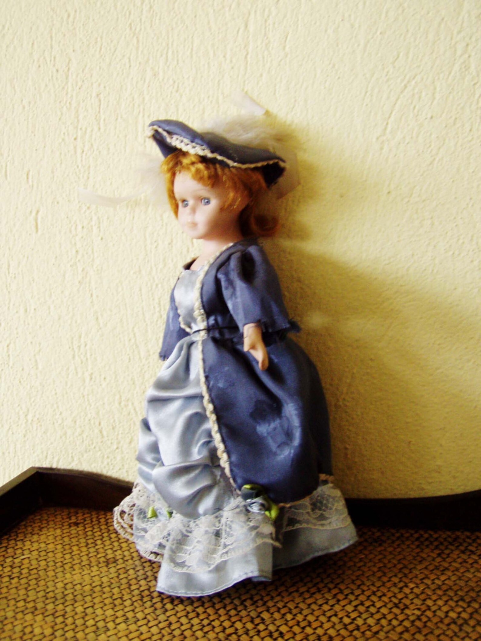 Vintage Doll in Blue Dress Vintage Red Haired Doll in Satin - Etsy