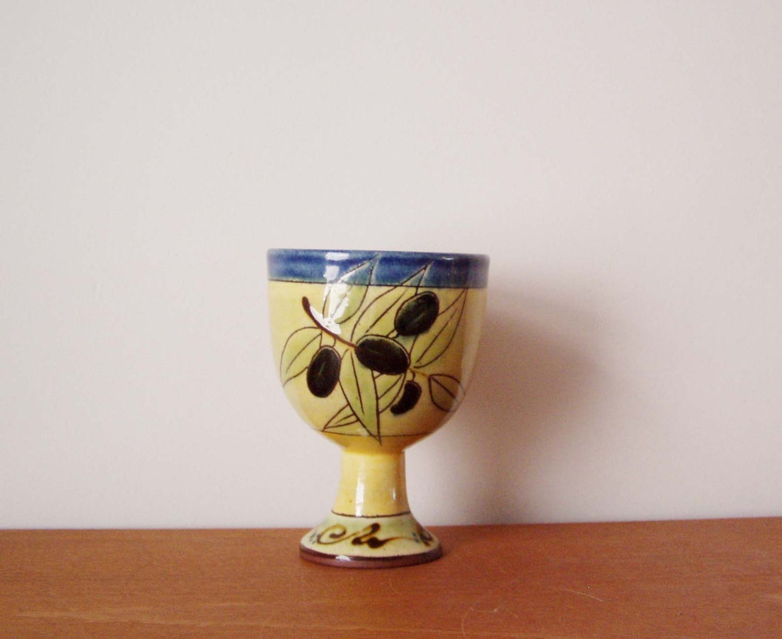 Vintage Ceramic Goblet Greek Earthenware Ceramic Goblet - Etsy