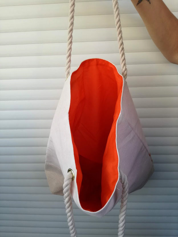 Vintage Tote Bag Beige Canvas Tote Bag With White Rope - Etsy