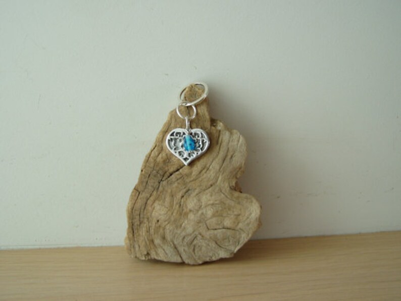 Silver Heart Key Ring, Silver Heart and Blue Eye Keychain, Aluminum ...