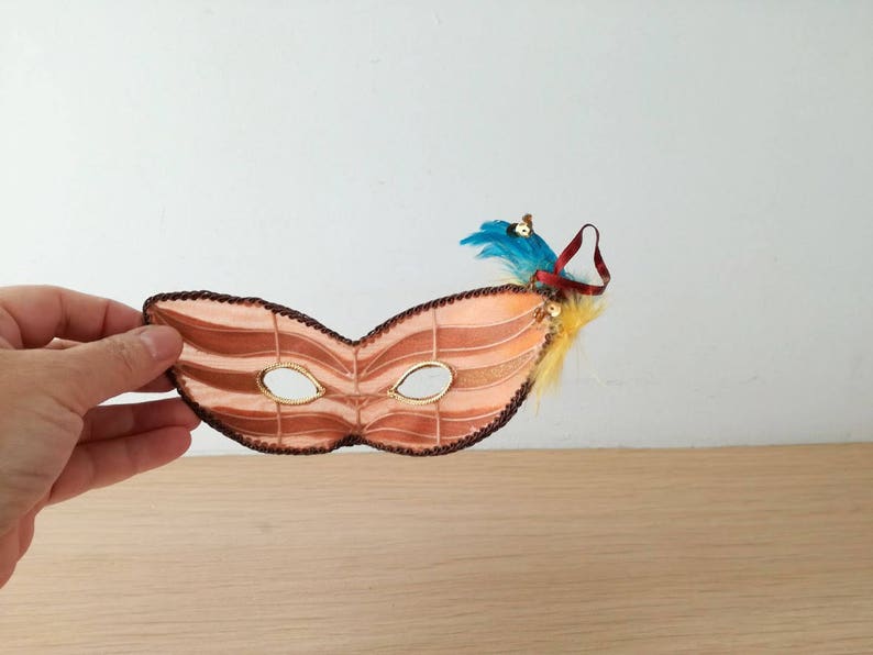 Vintage Carnival Mask Brown Orange and Gold Eye Mask - Etsy