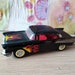 Black Car Toy, Vintage Chevy Car Toy, Flames Decorated Car Miniature ...