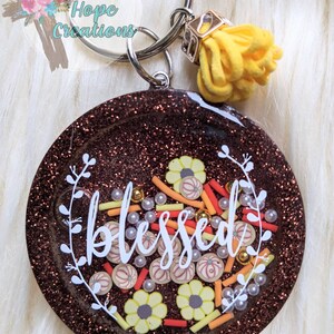 Blessed Fall Theme Shaker Keychain - Etsy