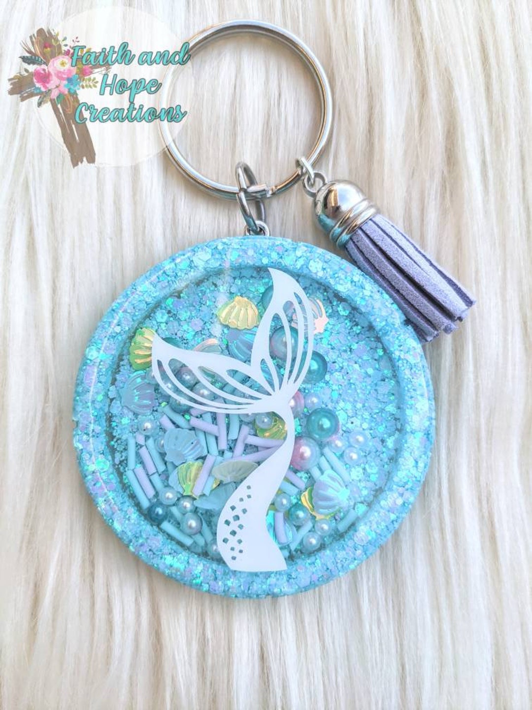 Mermaid Tail Shaker Keychain - Etsy