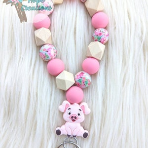 Beaded Pig Keychain Bracelet - Etsy