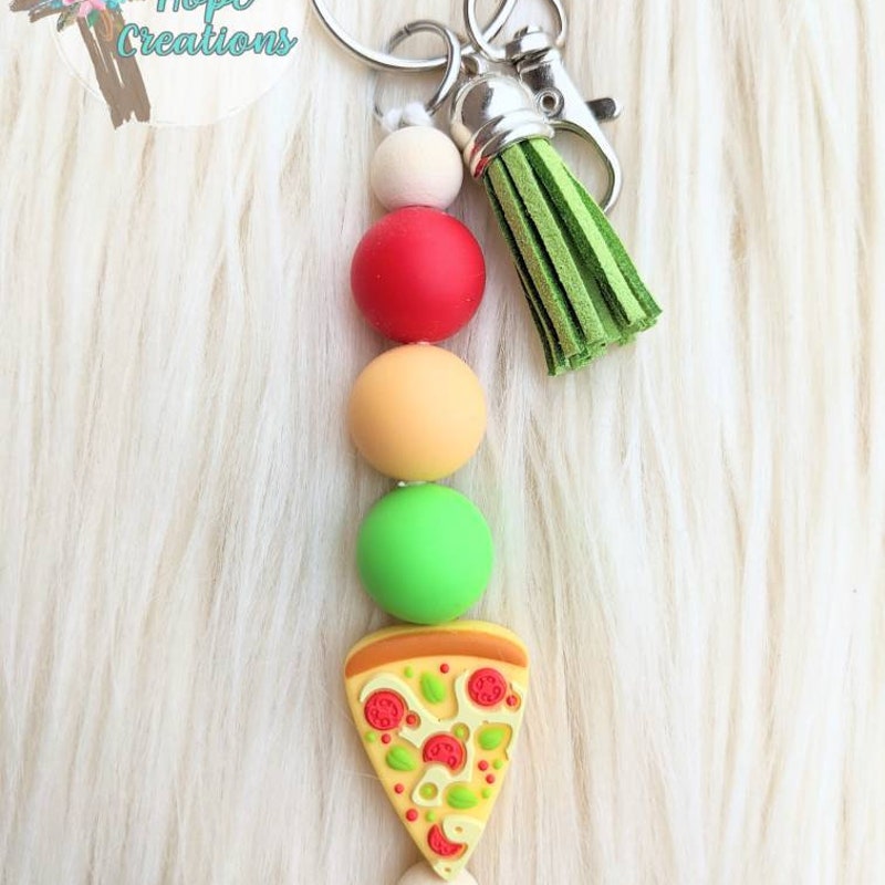 Pizza Keychain - Etsy