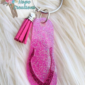 Flip Flop Glitter Keychain - Etsy