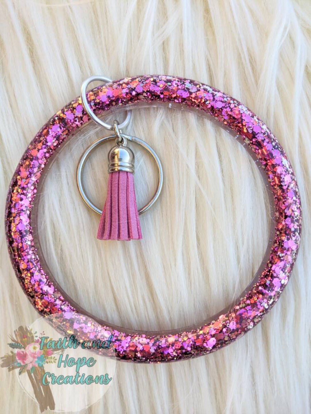 Glitter Resin Keychain Bangle - Etsy