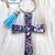 White Opalescent Cross Keychain - Etsy