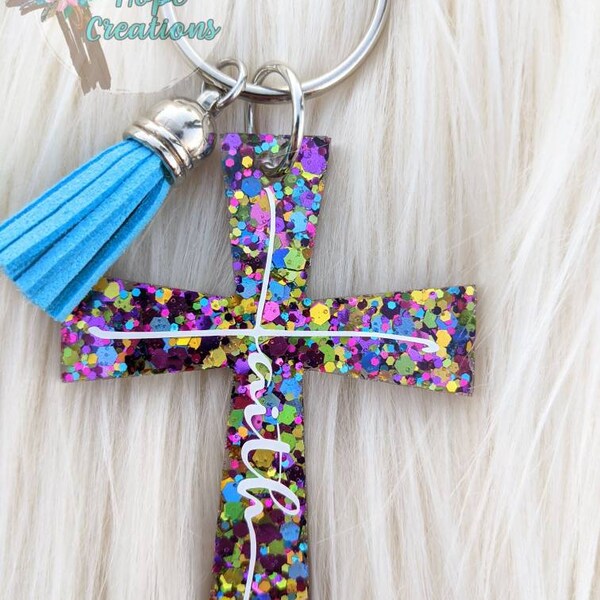 Cross Keychain - Etsy