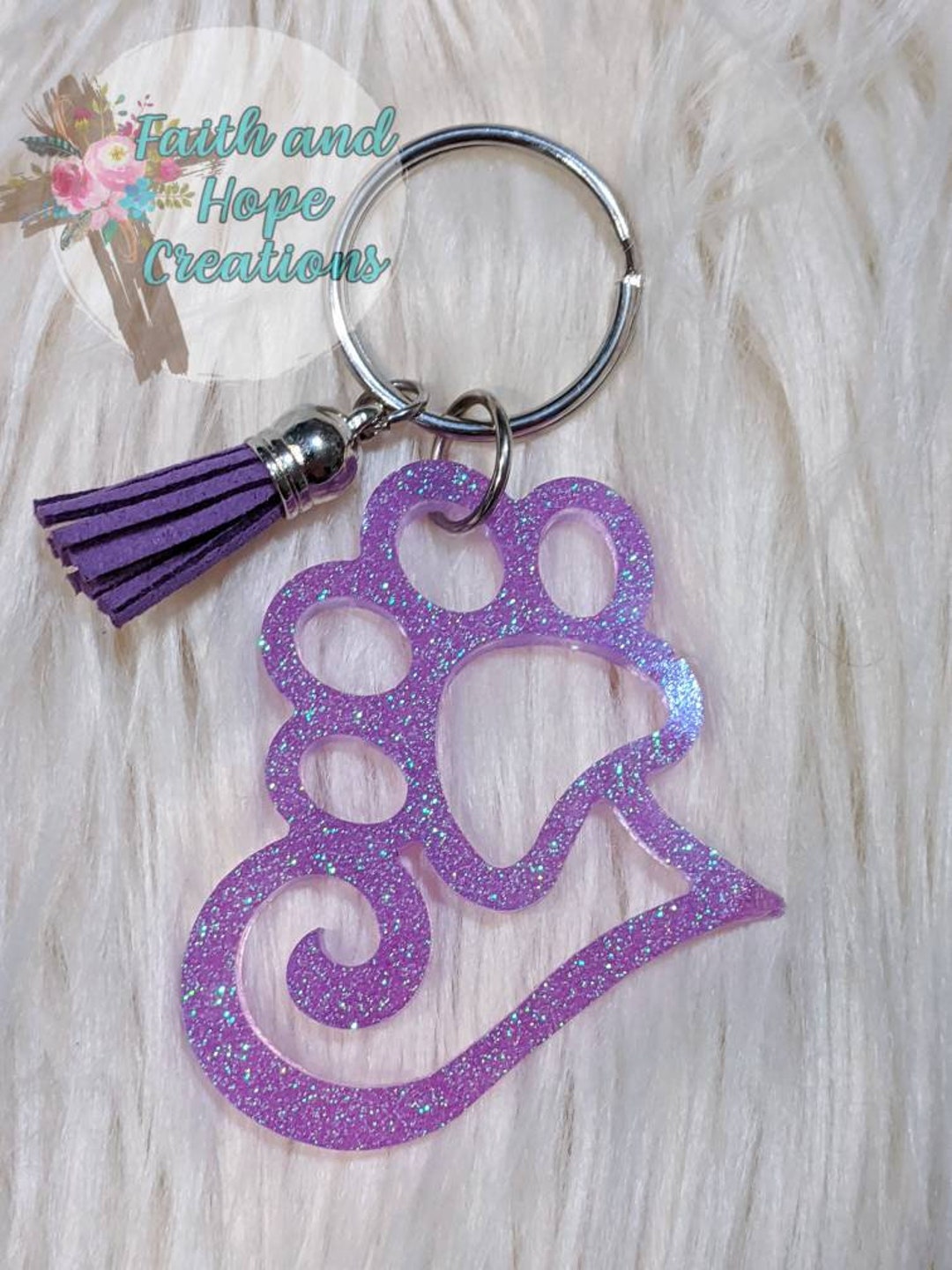 Puppy Love Glitter Keychain - Etsy