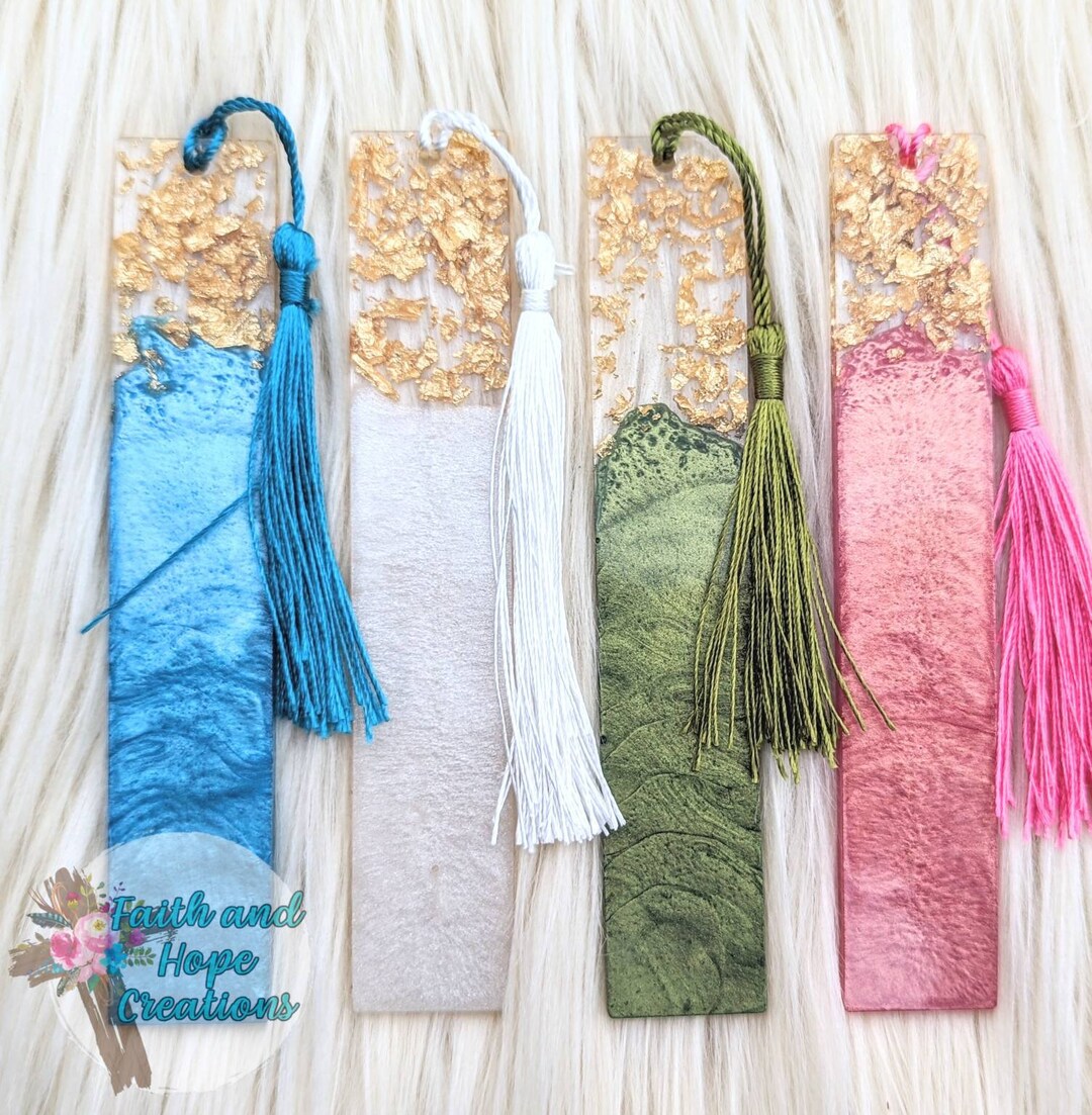Resin Gold Flake Book Mark, Custom Bookmark, Bookmark With Tassel ...