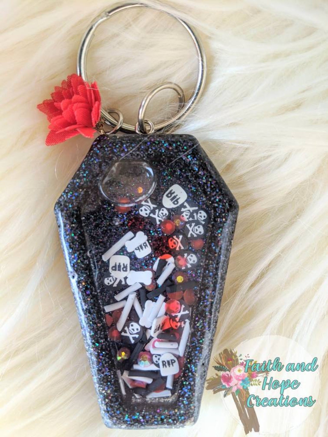 Vampire Inspired Coffin Shaker Keychain - Etsy