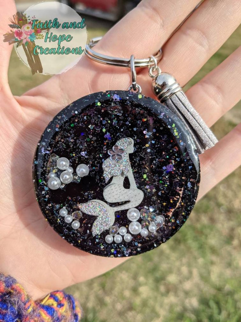 Mermaid Theme Shaker Keychain - Etsy