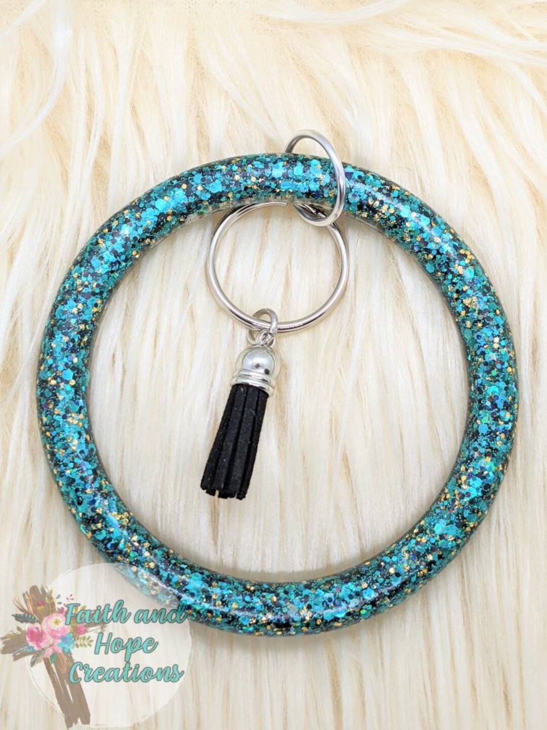 Glitter Keychain Bangle, Keychain Bracelet, Bangle Key Ring, Gifts for ...